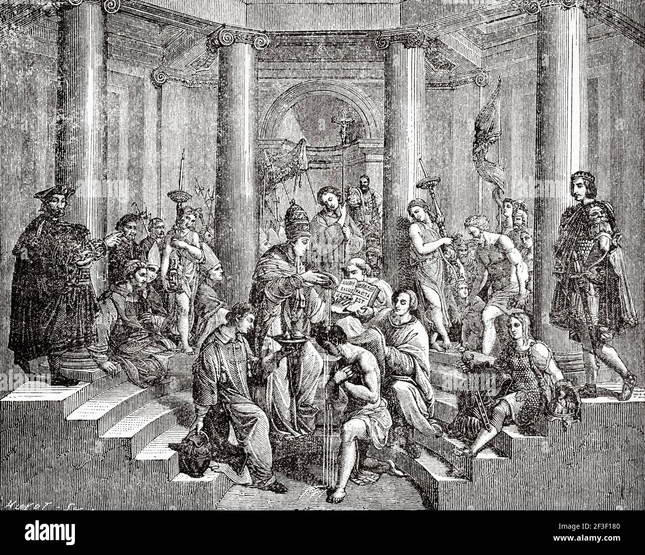 The Baptism of Constantine. Fresco Room of Constantine by Raphael ...