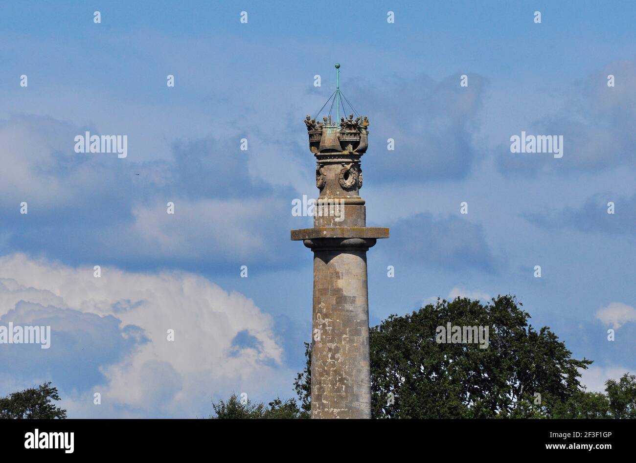 The Hood monument is a memorial column to Sir Samuel Hood on a hill ...