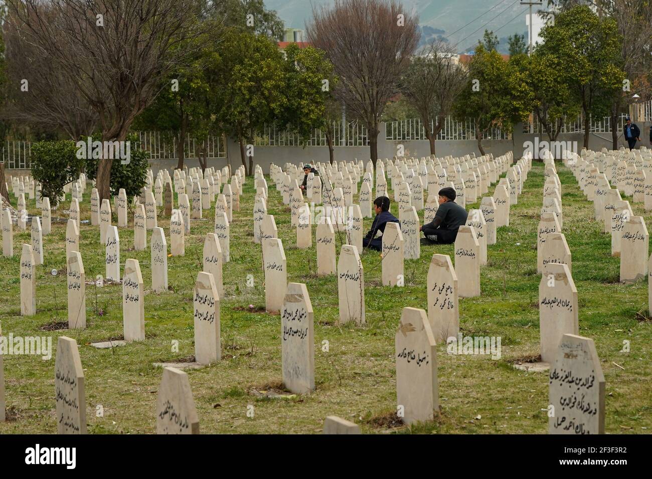 A view of the grave yard where the victims of the Halabja chemical ...