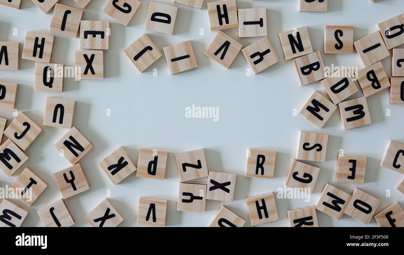 Wooden letters with an open space that can be used as copy space on a ...