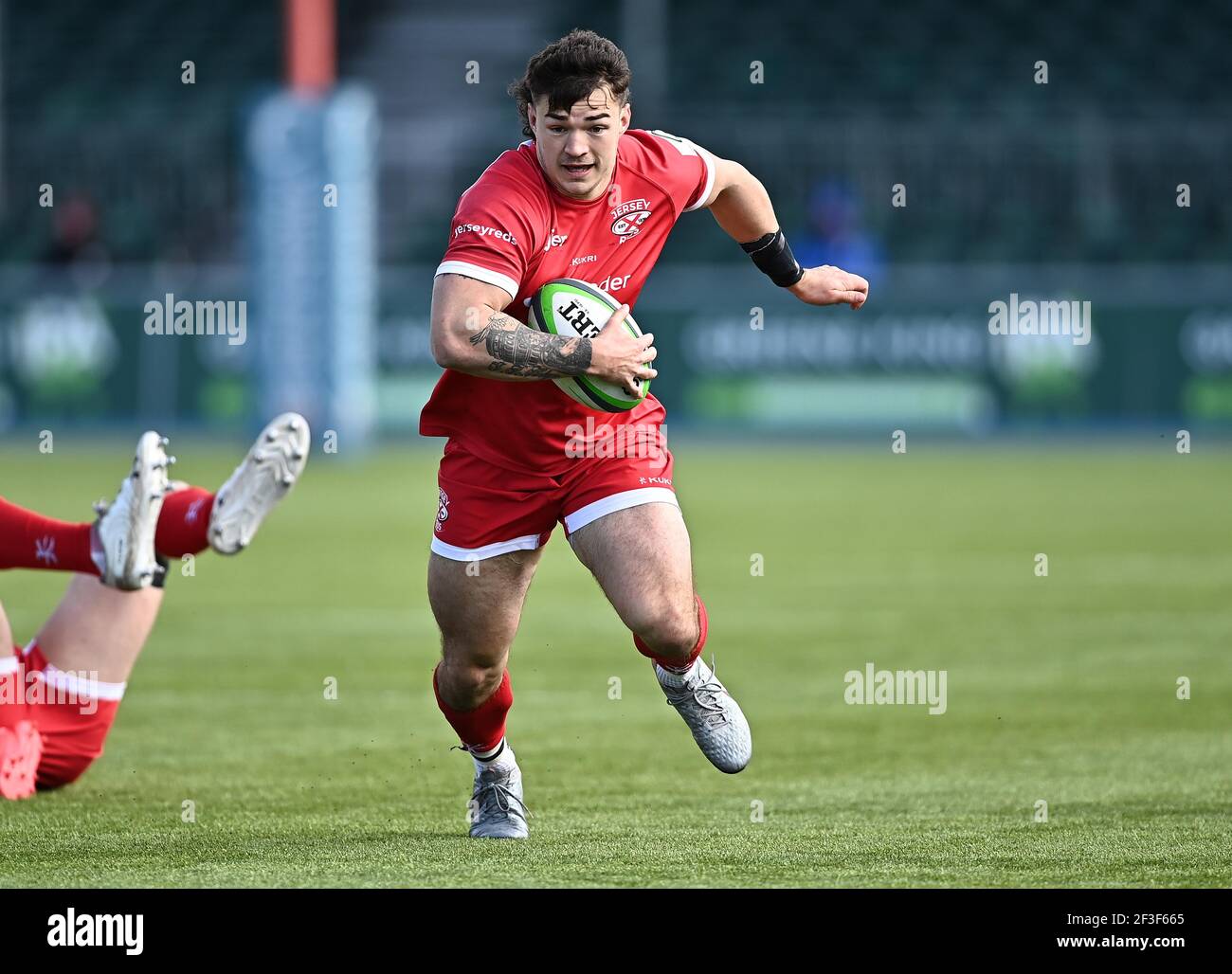 Hendon. United Kingdom. 13 March 2021. Dan Barnes (Jersey). Saracens v ...