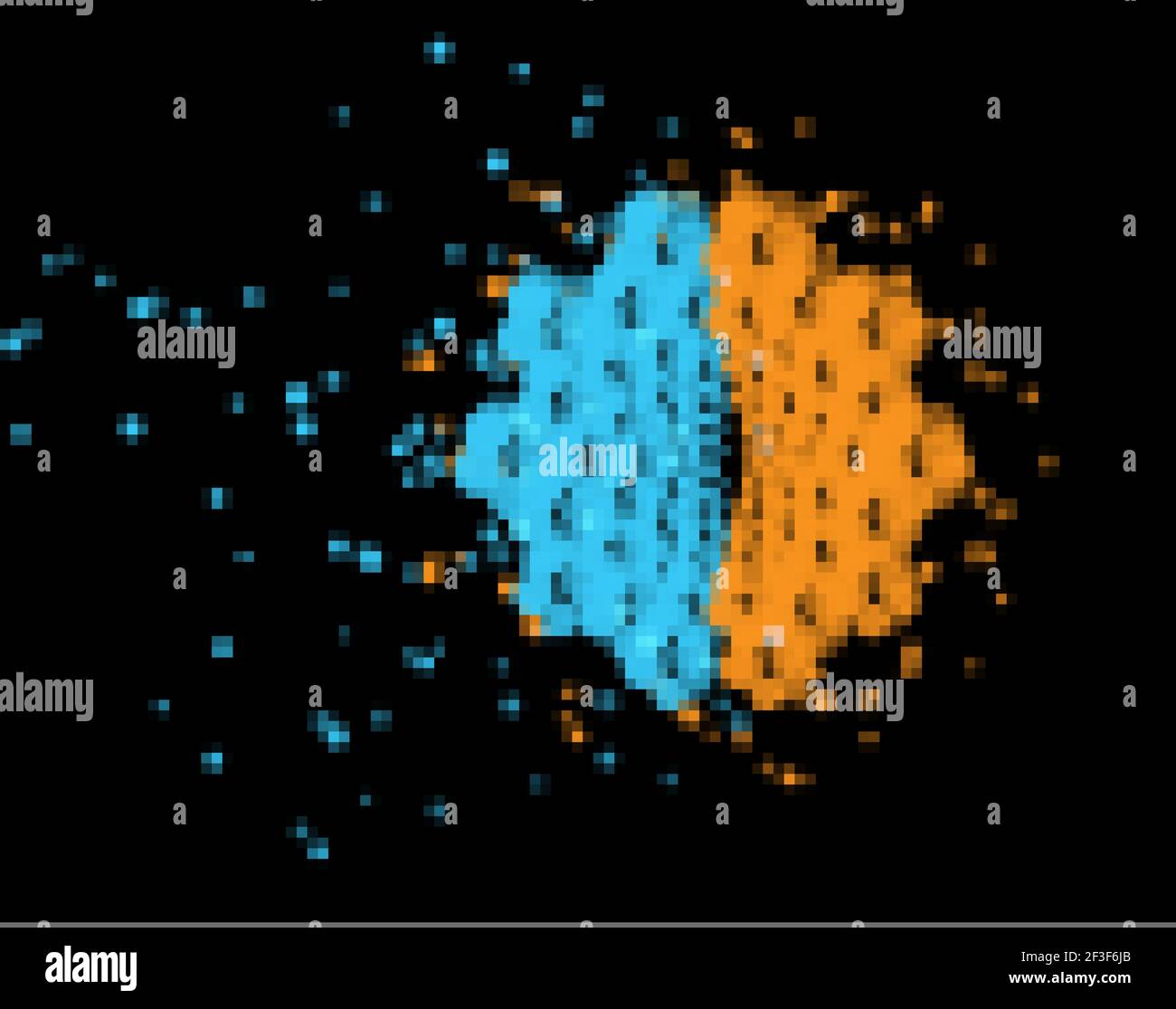 Brain hemisphere logo template. Brain neurons loss, brain damage ...