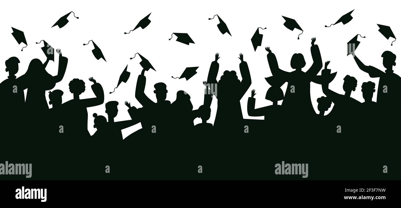 Graduation Jumping Silhouette