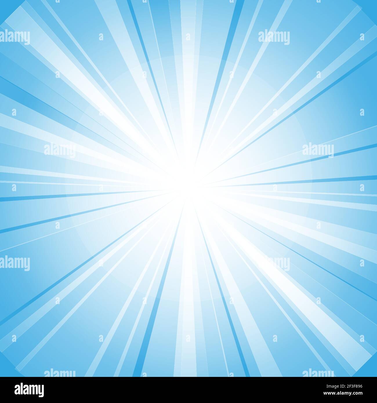 Abstract blue background with sun ray. Summer vector illustration for ...