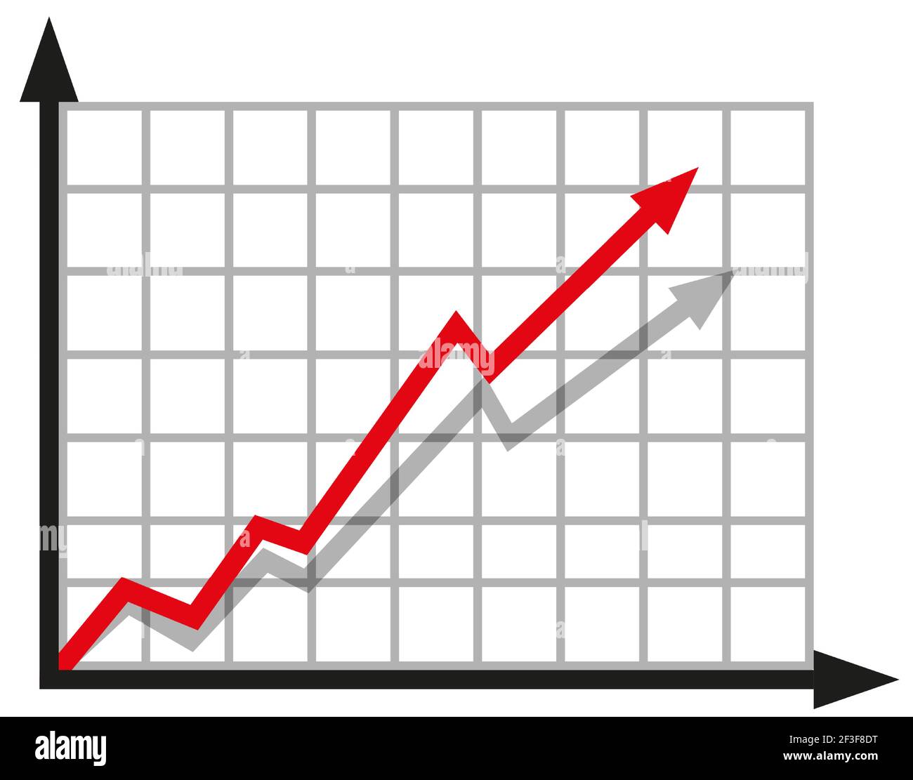 Graph with increase report. Diagram with rise and gain progress. Vector ...