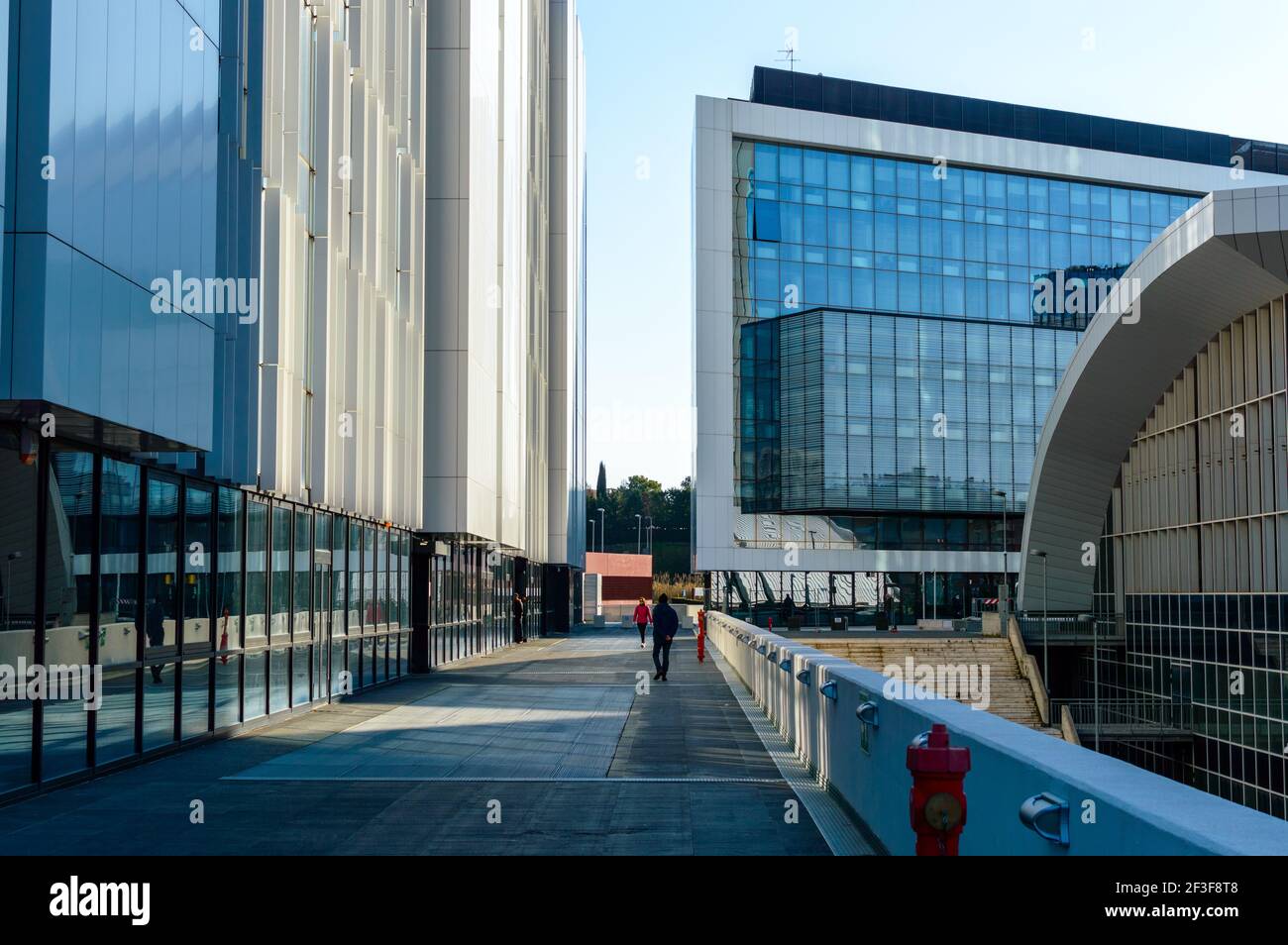 Street photograph of a modern looking building complex, EUR, Rome Stock ...