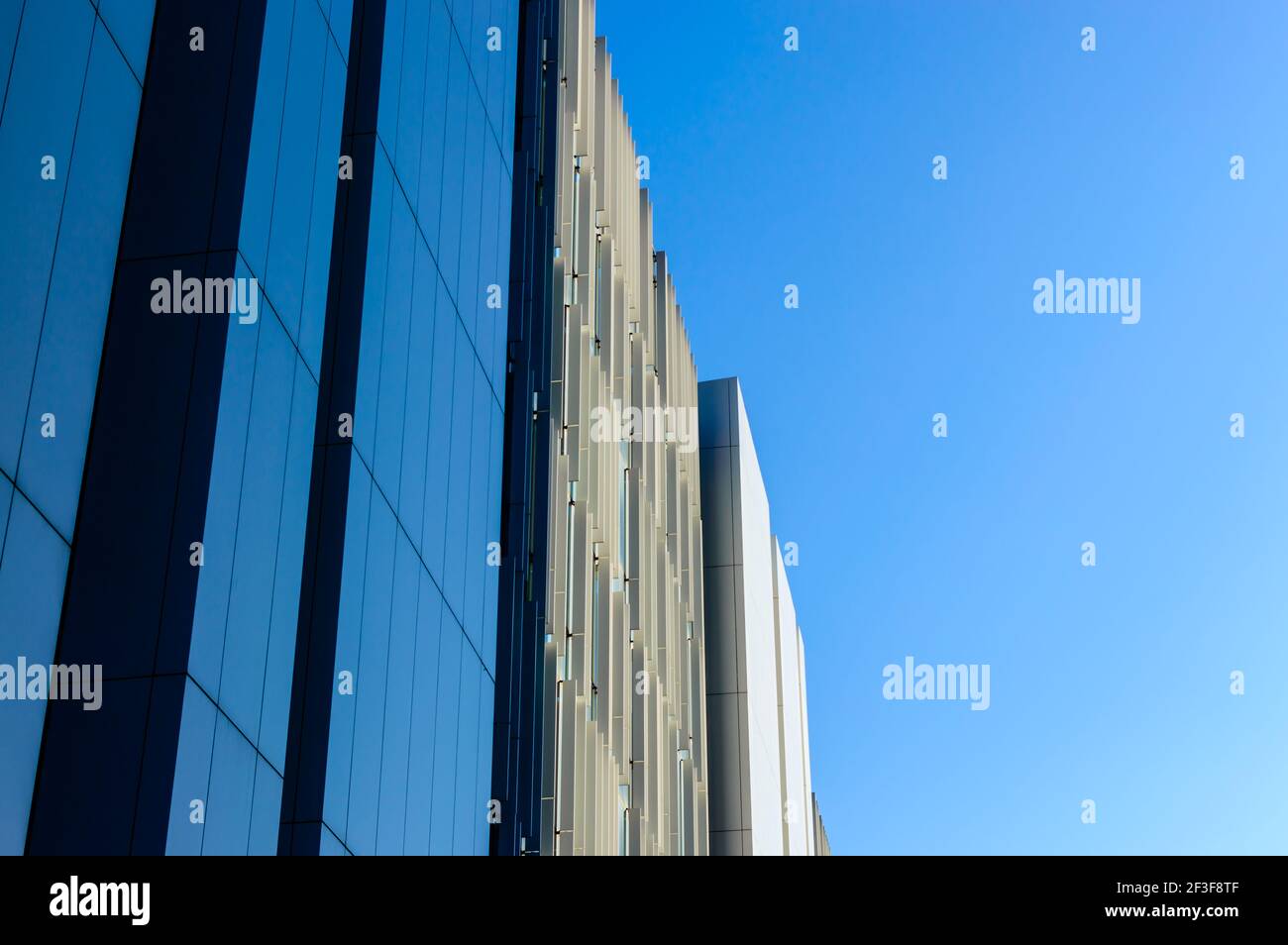 Concept view of futuristic looking buildings, with blue windows Stock ...