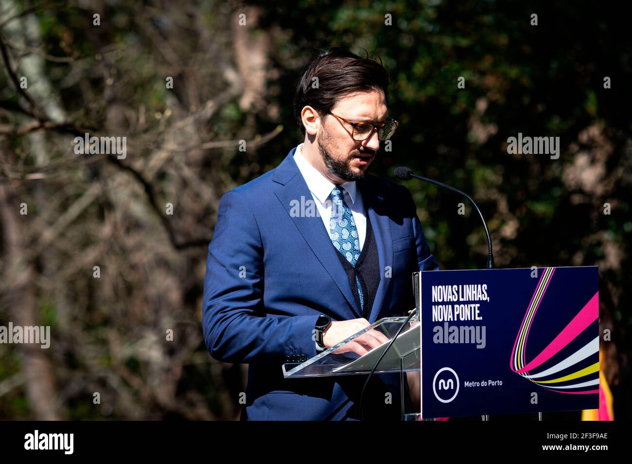 Tiago Braga, CEO of the Board of Directors of Metro do Porto gives the ...