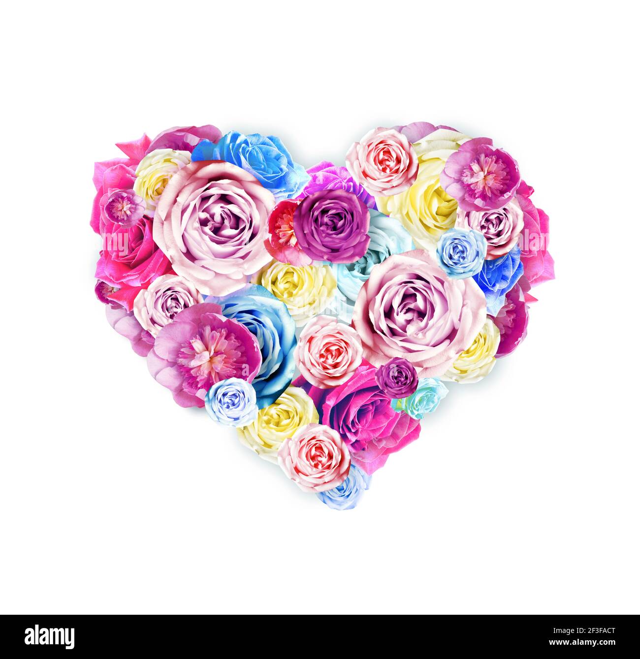 happy mother's day. bouquet of colorful assorted roses in heart shape ...