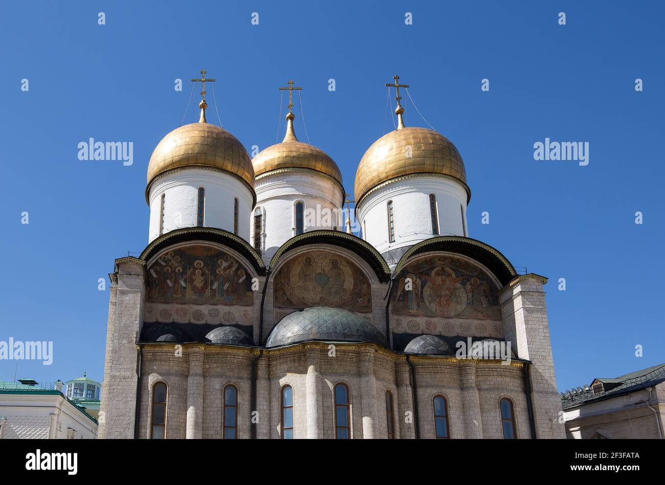 Inside of Moscow Kremlin, Russia (day). Assumption Cathedral (Cathedral ...