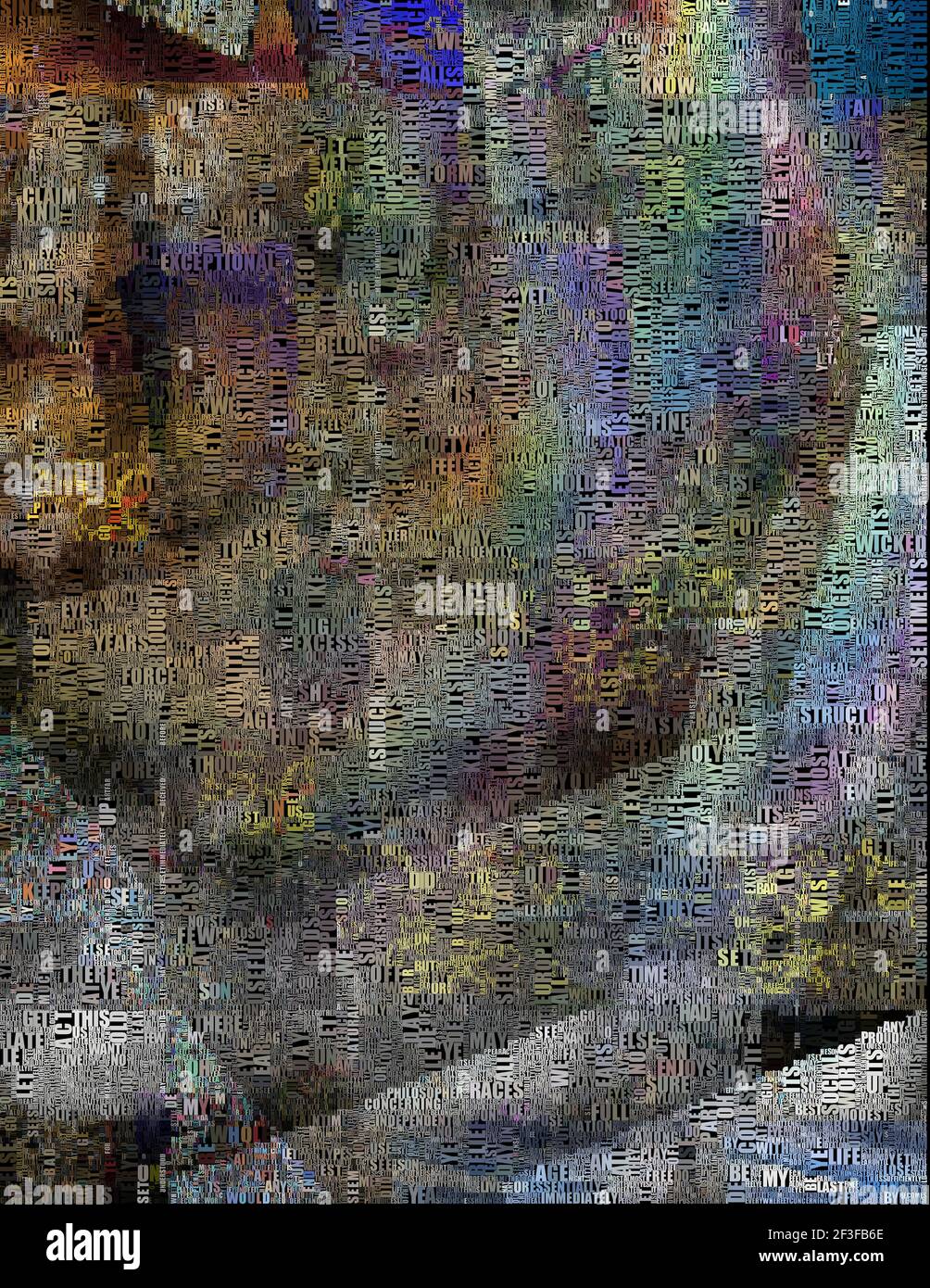 Abstract painting in muted colors with words. 3D rendering Stock Photo ...