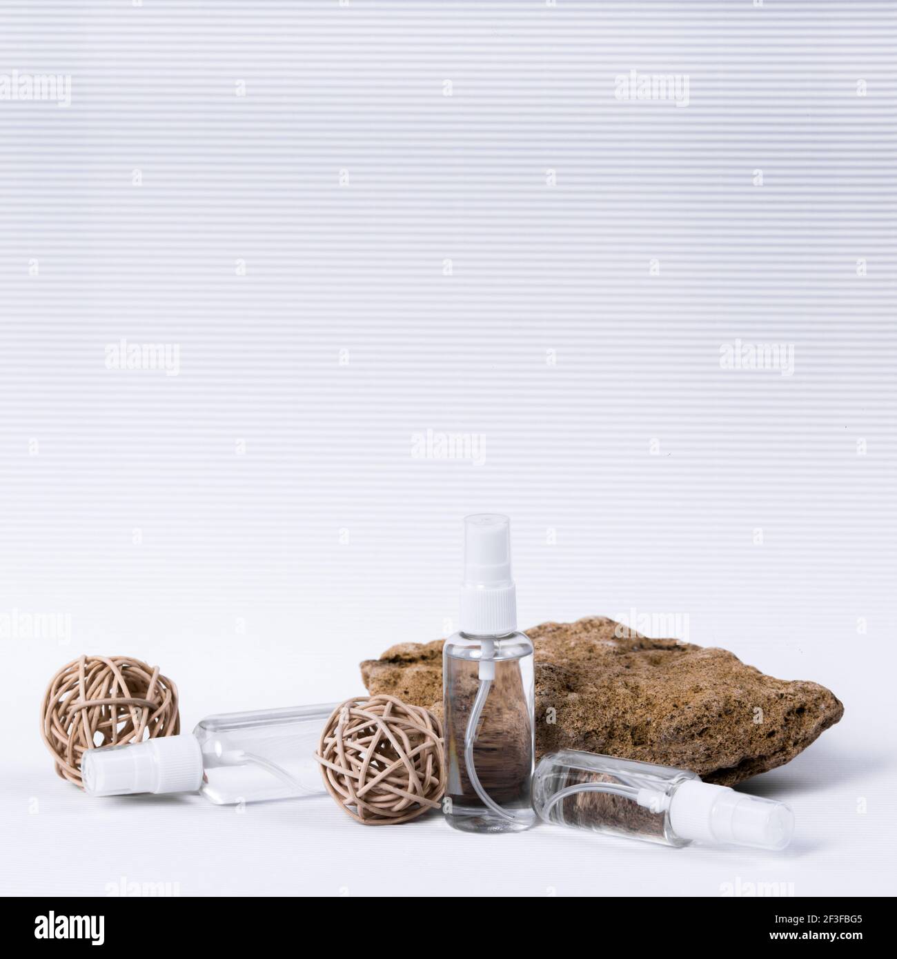 Plastic containers without labels for brand advertising on a white ...