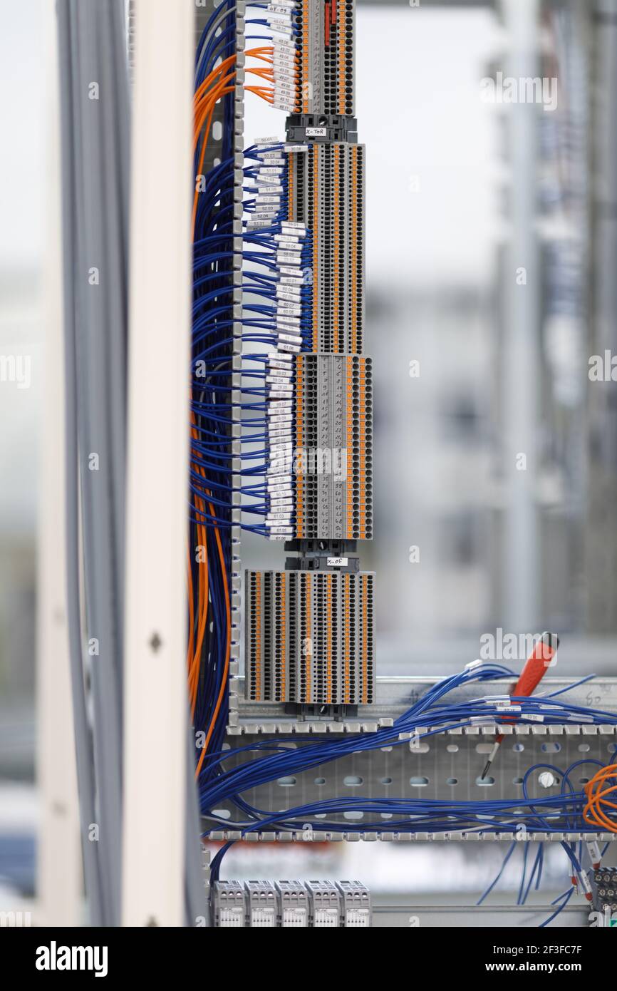 A vertical closeup shot of control panel with wiring Stock Photo - Alamy