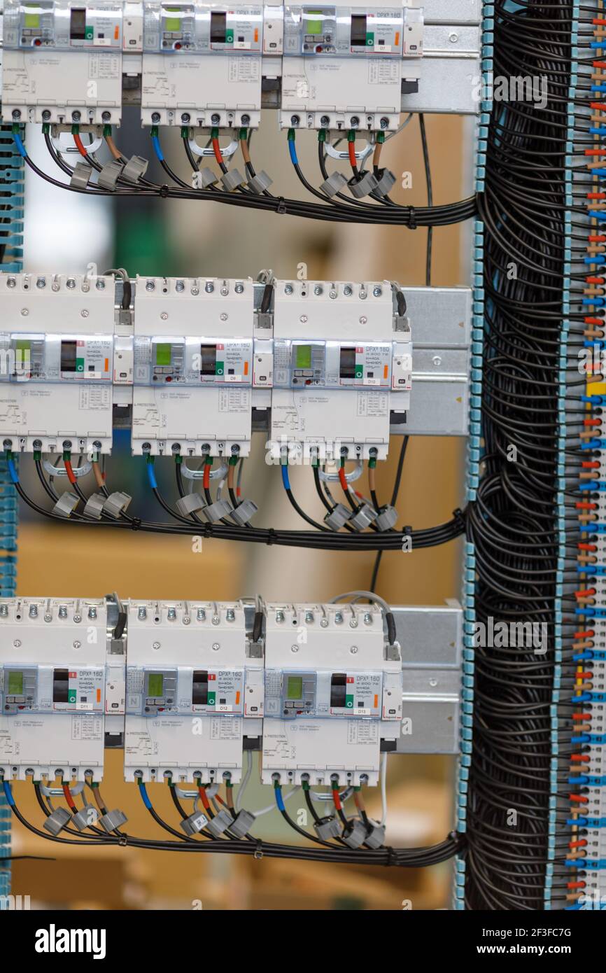 A vertical closeup shot of control panel with wiring Stock Photo - Alamy