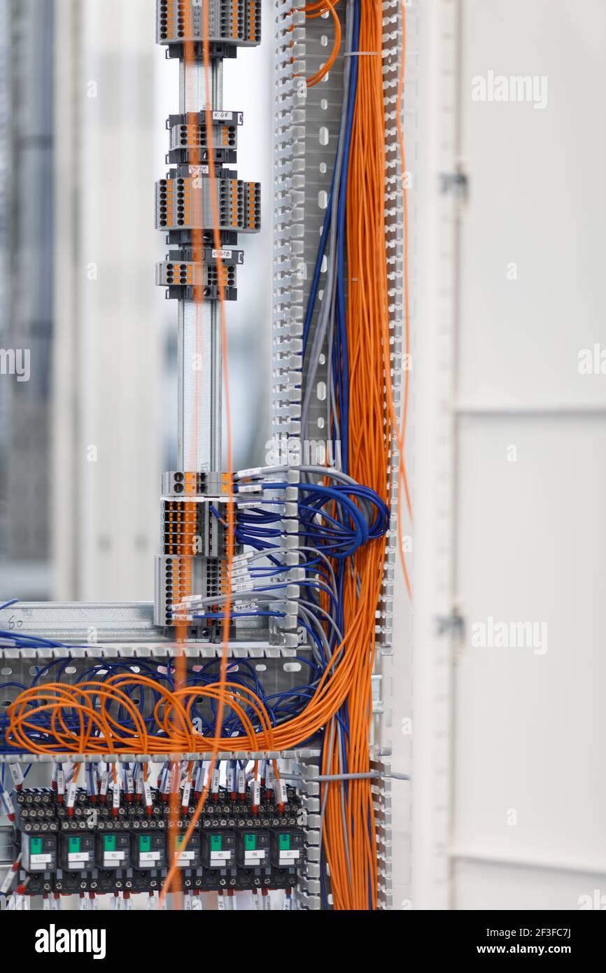 A vertical closeup shot of control panel with wiring Stock Photo - Alamy