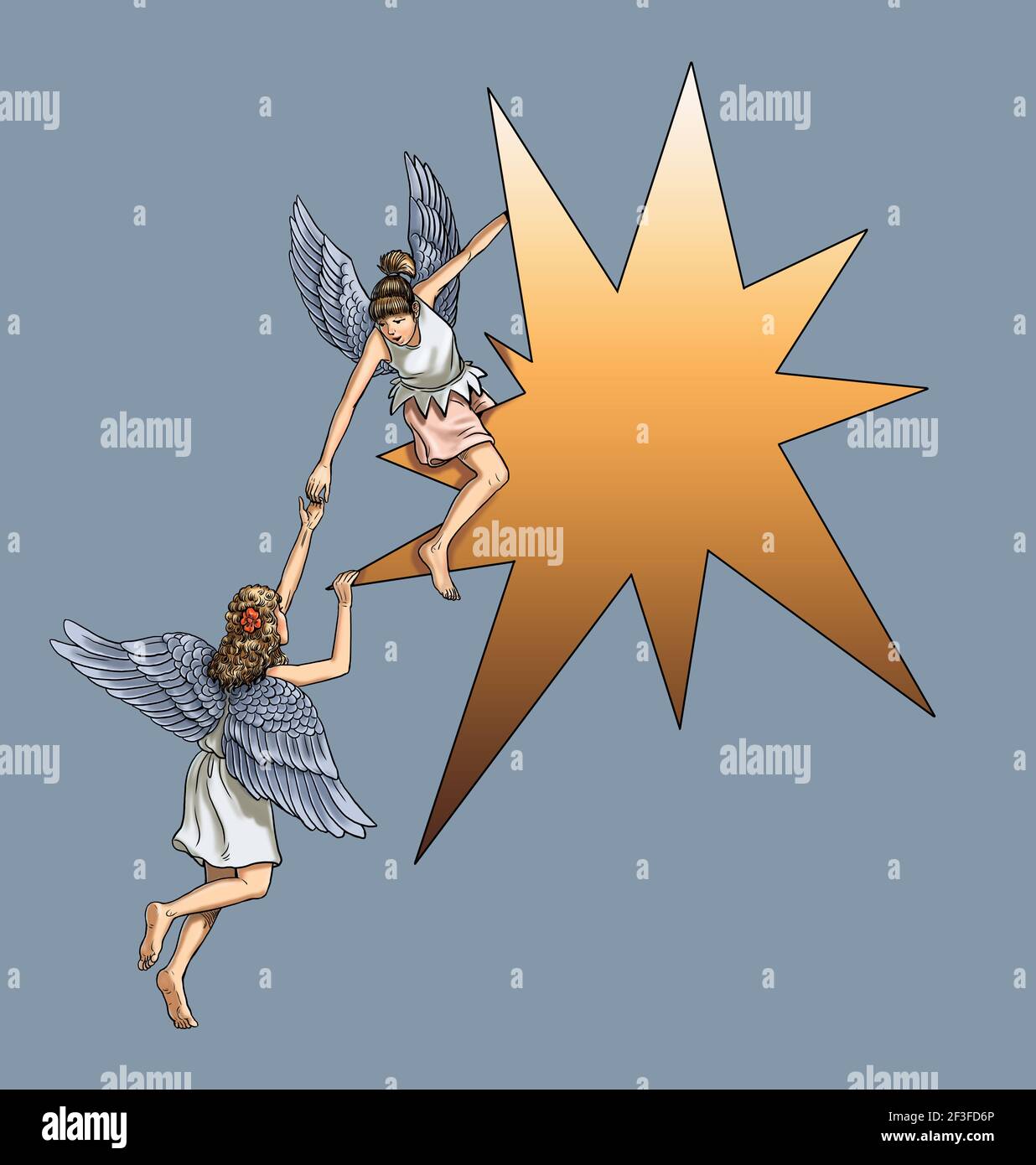 Beautiful Angel In Heaven Angel, Stars And Clouds. Beautiful Angels In