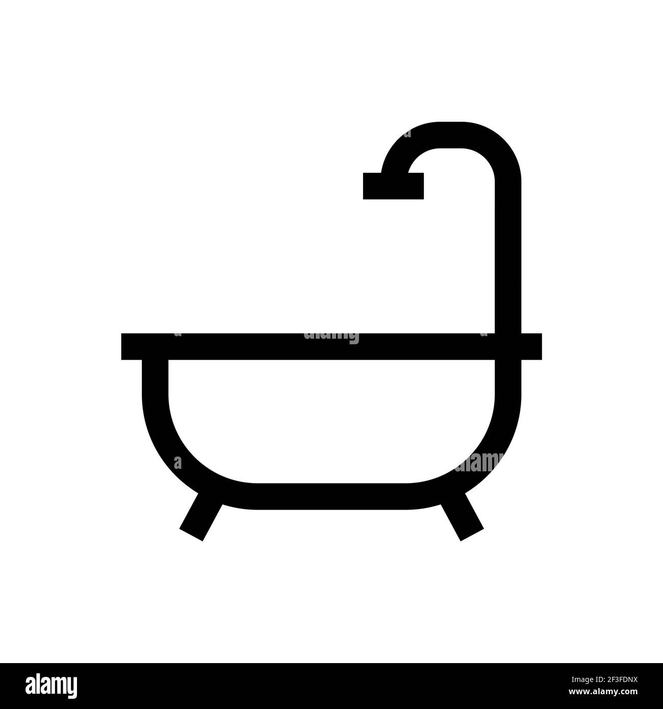 Outline icon. Bathroom emblem isolated on white. Vector illustration ...