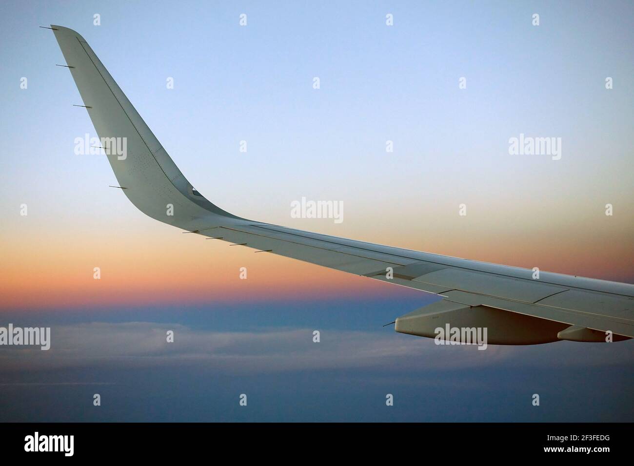 The view of the wing from an airplane window while in flight Stock ...