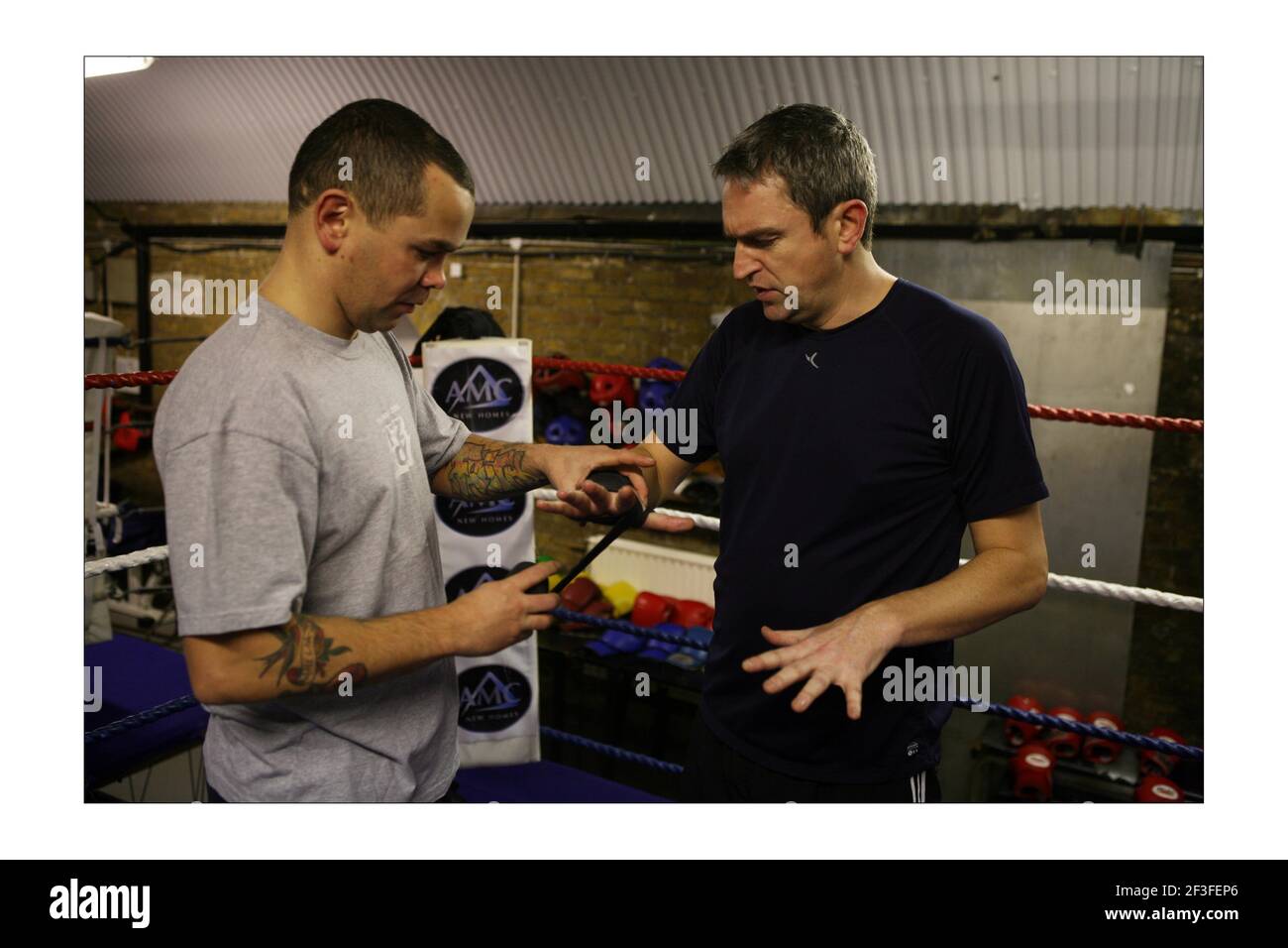 Boxing training for Richard Sharp at Fitzroy Lodge on Lambeth road in ...