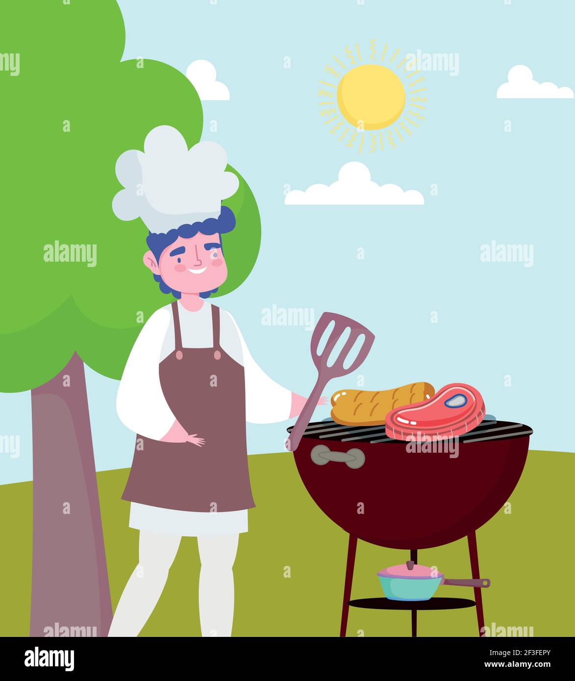 chef barbecue picnic cooking outdoor Stock Vector Image & Art - Alamy