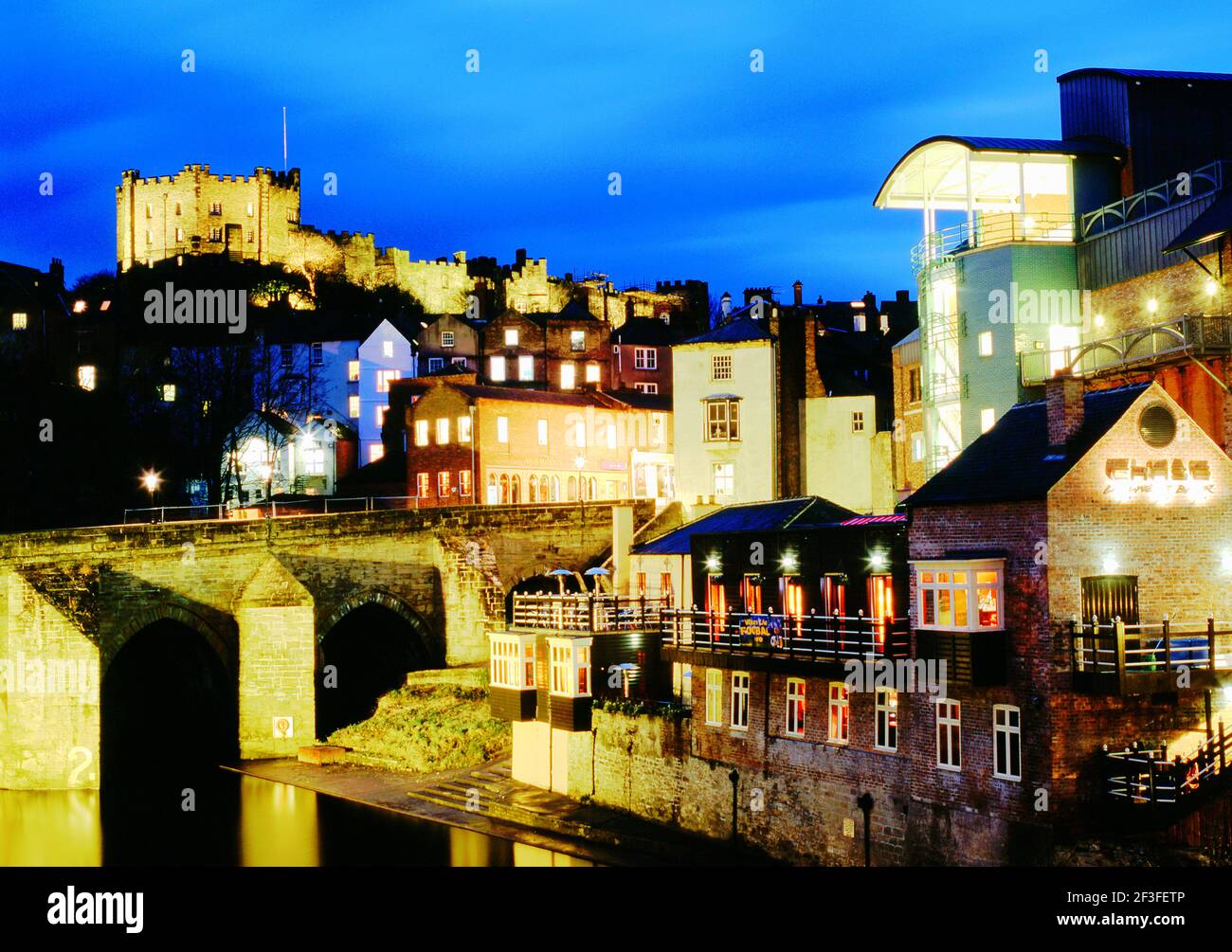 Durham Castle and Elvet Bridge, Durham, County Durham, England Stock ...