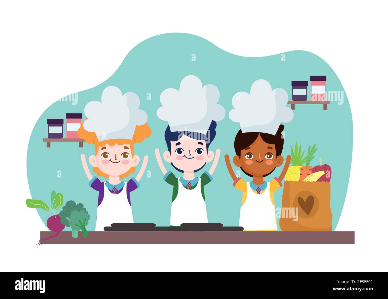 Kids cooking ingredients Stock Vector Images - Alamy