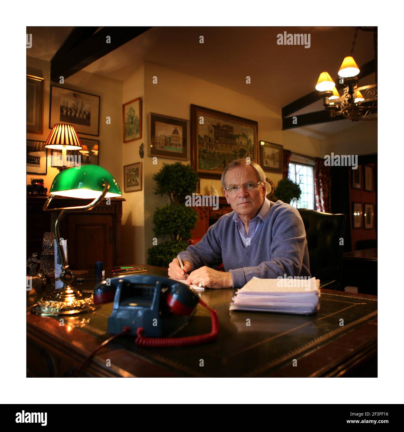 Jeffrey Archer at home in Cambridge in the study where he works ...