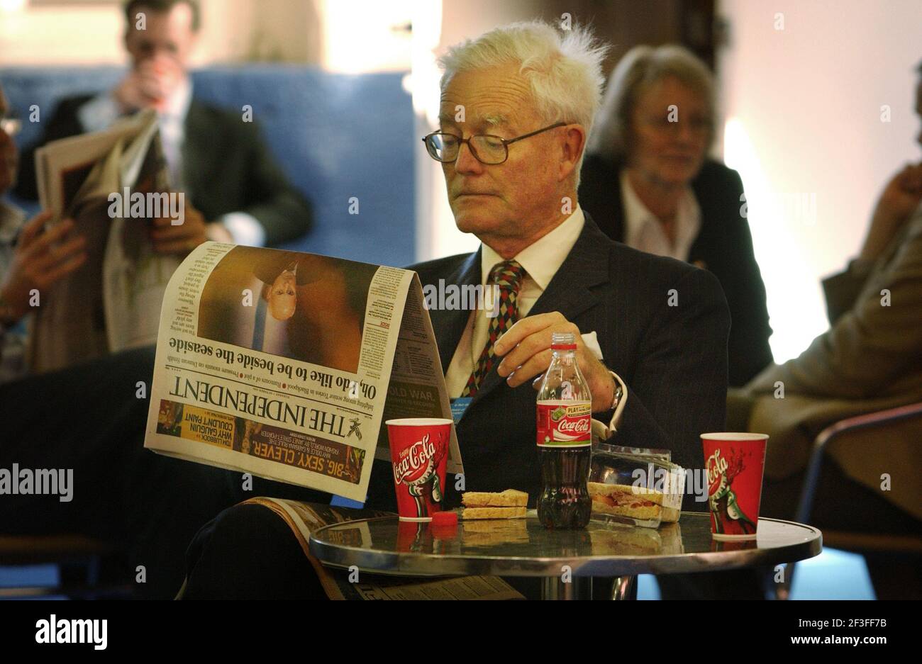 DOUGLAS HURD AT THE TORY CONFERENCE IN BLACKPOOL.7/10/03 PILSTON Stock ...