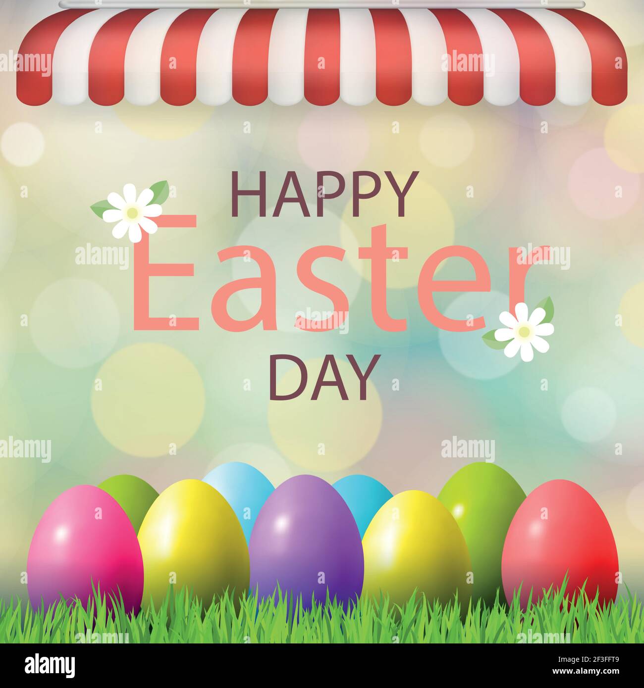 Shopping counter with Easter eggs, congratulations on the holiday ...