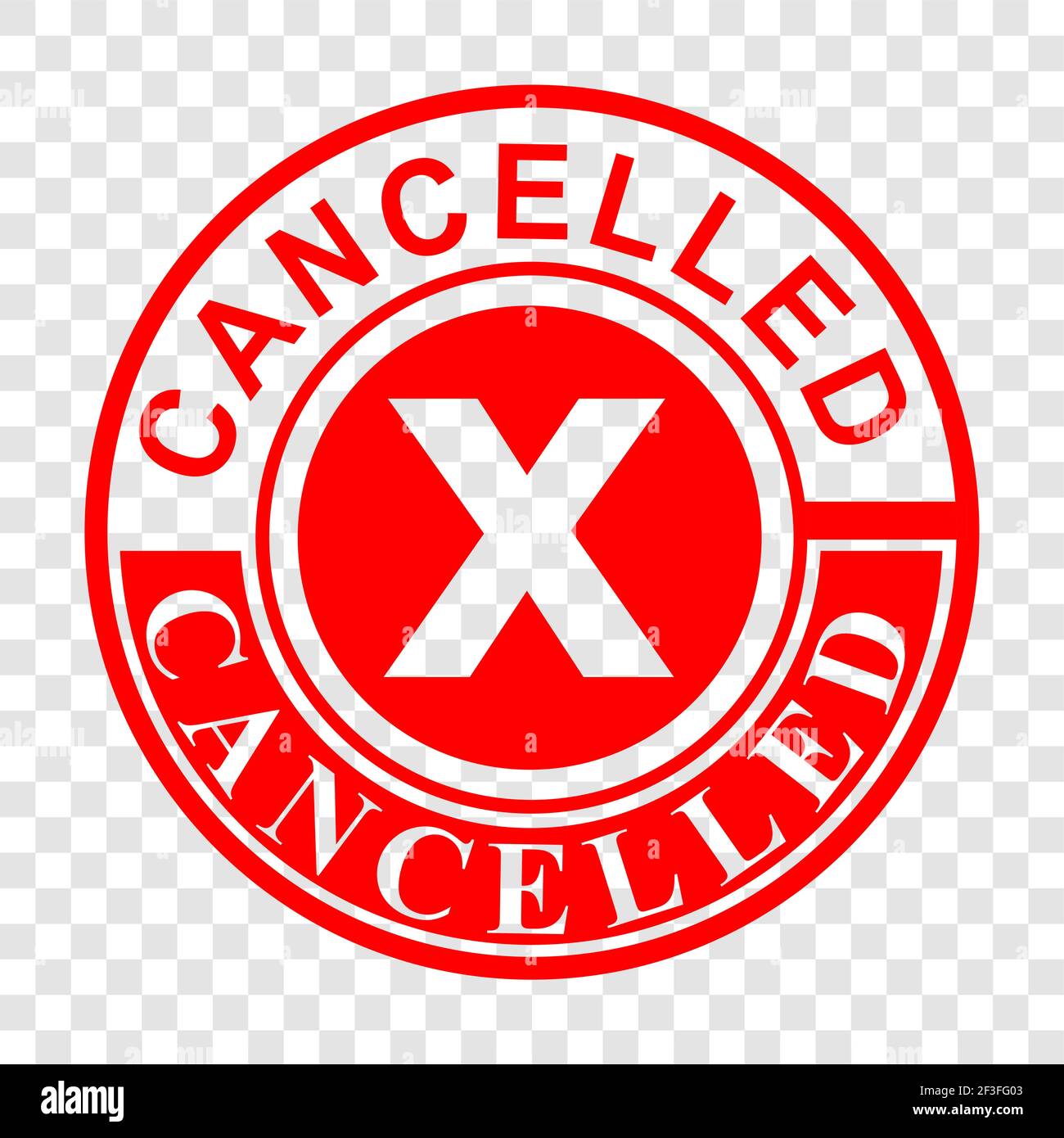 Vector Red Circle Red Rubber Stamp, Cancelled, at transparent effect ...