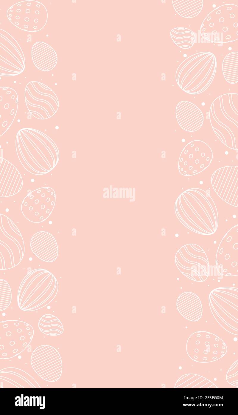 Pink Easter background with holiday elements - Vector illustration ...