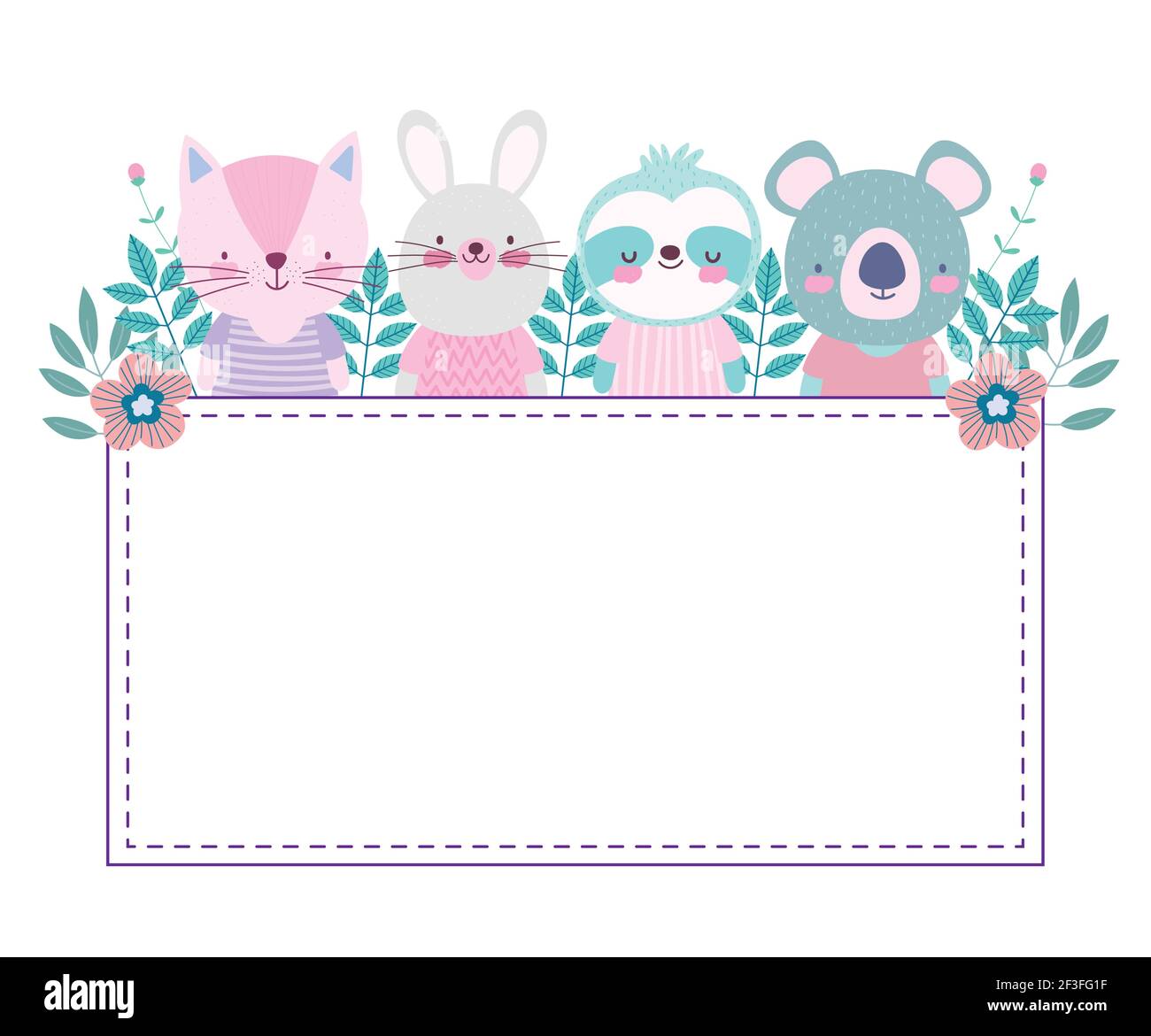 cartoon cute animals banner template Stock Vector Image & Art - Alamy