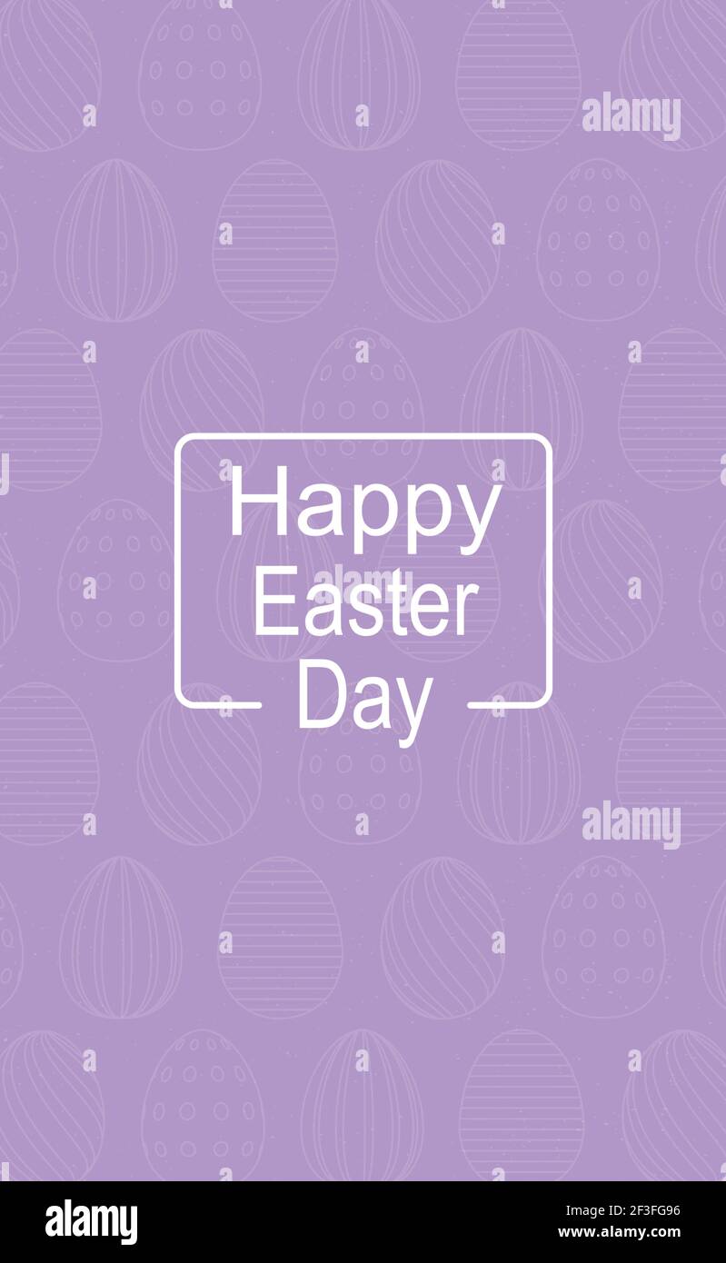 Purple Easter background with holiday elements - Vector illustration ...