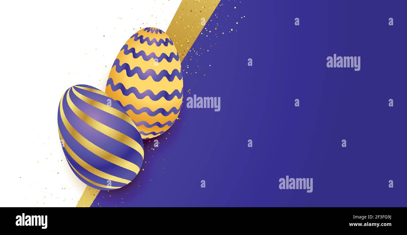 Easter background template with festive eggs - Vector illustration ...