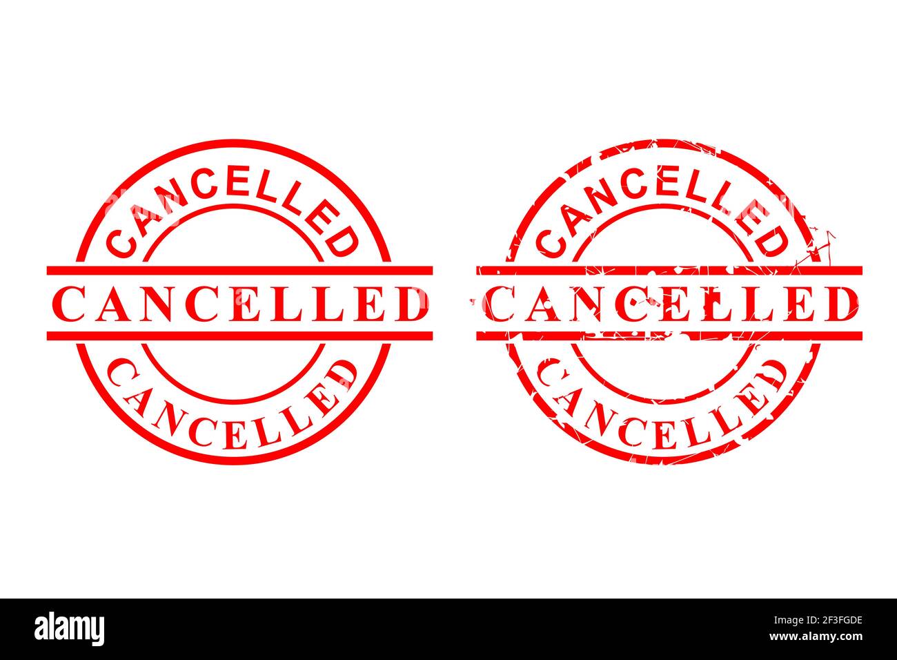 Vector 2 Style Red Circle Rust Grunge Red Rubber Stamp, Cancelled ...