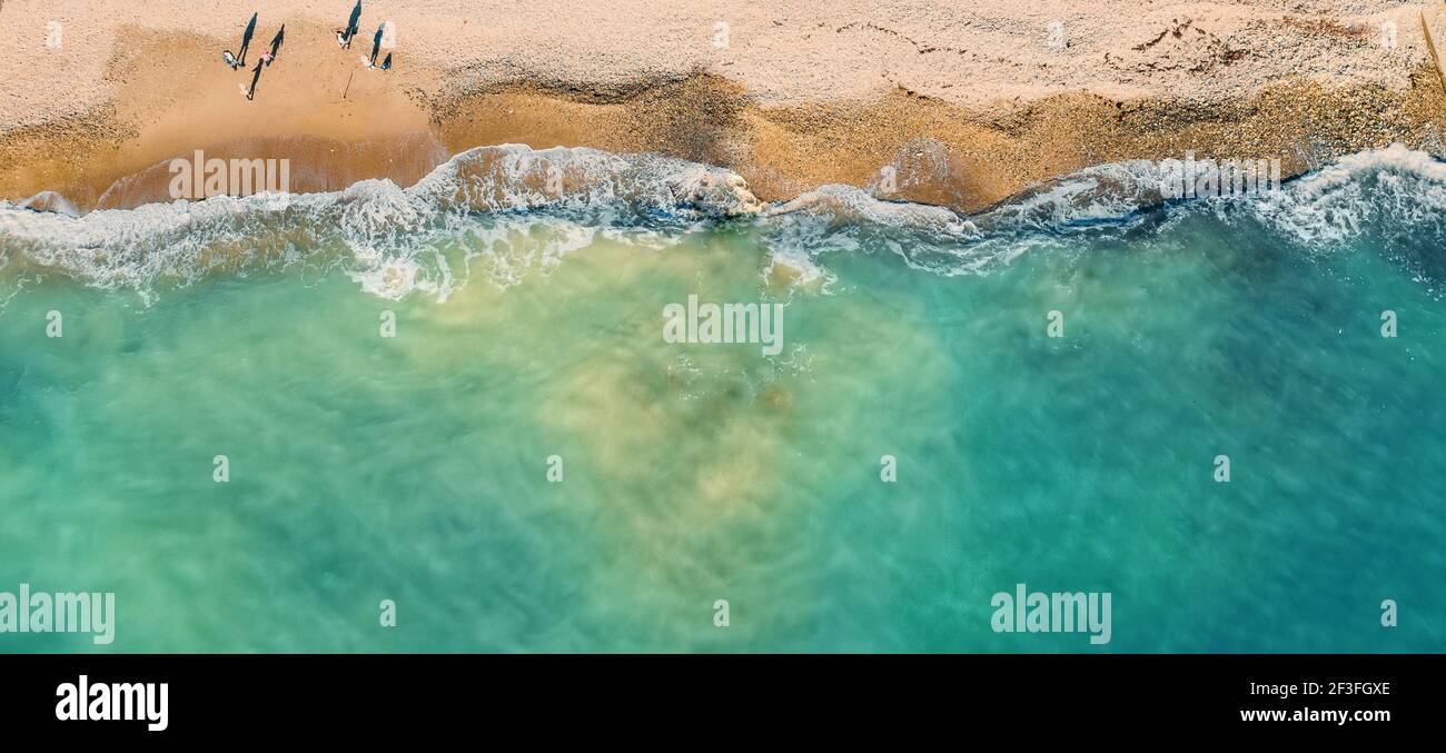Aerial azure beach empty sun hi-res stock photography and images - Alamy
