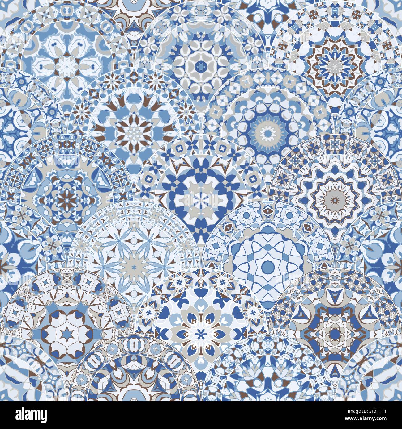 Seamless bright pattern with colorful mandalas in oriental style ...