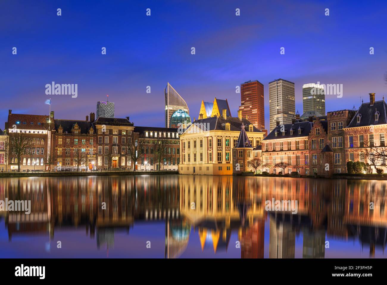 The Hague, Netherlands cityscape at night Stock Photo - Alamy
