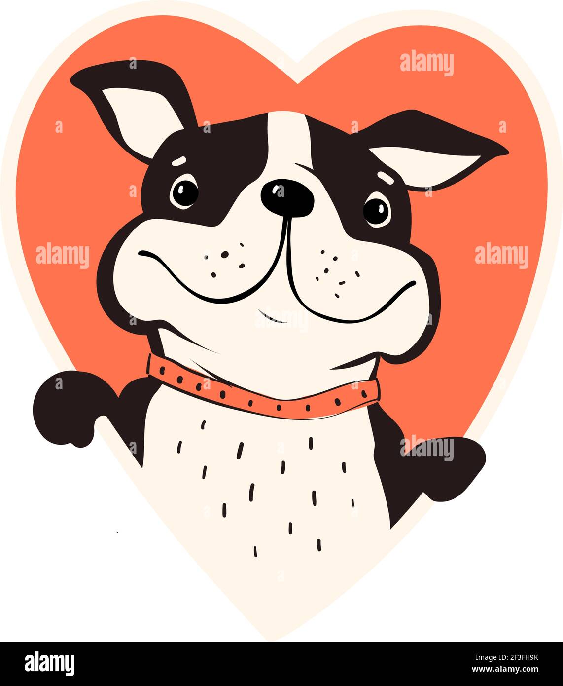 Dog Puppy in Heart Shape Frame Smiling Happy Stock Vector Image & Art ...