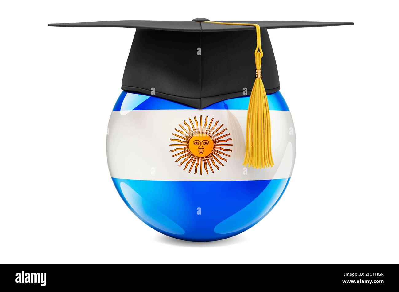 Education in Argentina concept. Argentinean flag with graduation cap ...