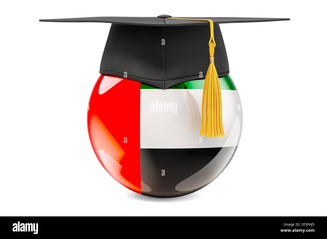 Education in the UAE concept.The United Arab Emirates flag with ...