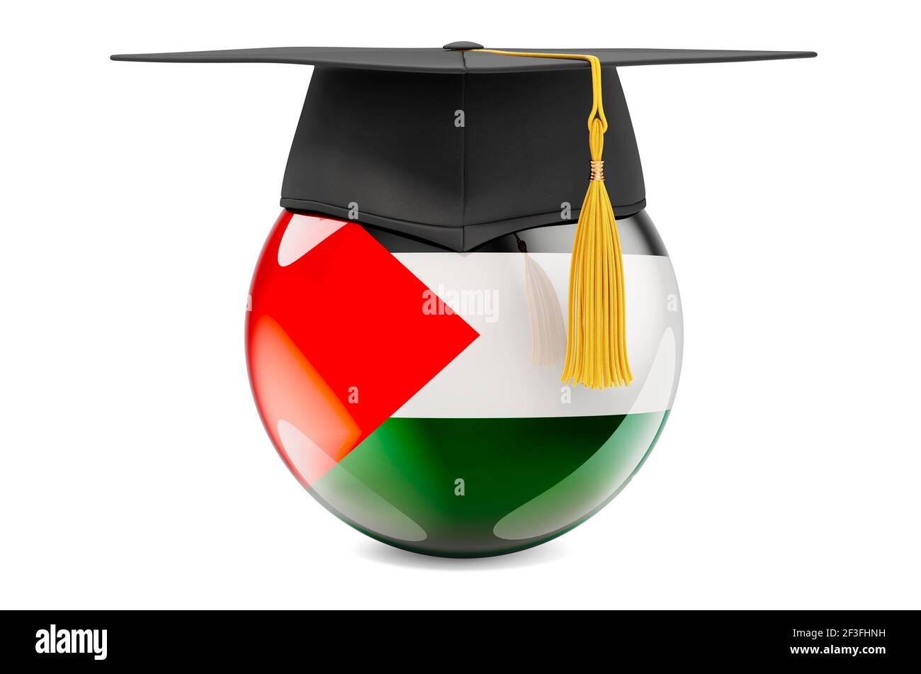 Education in Palestine concept. Palestinian flag with graduation cap ...