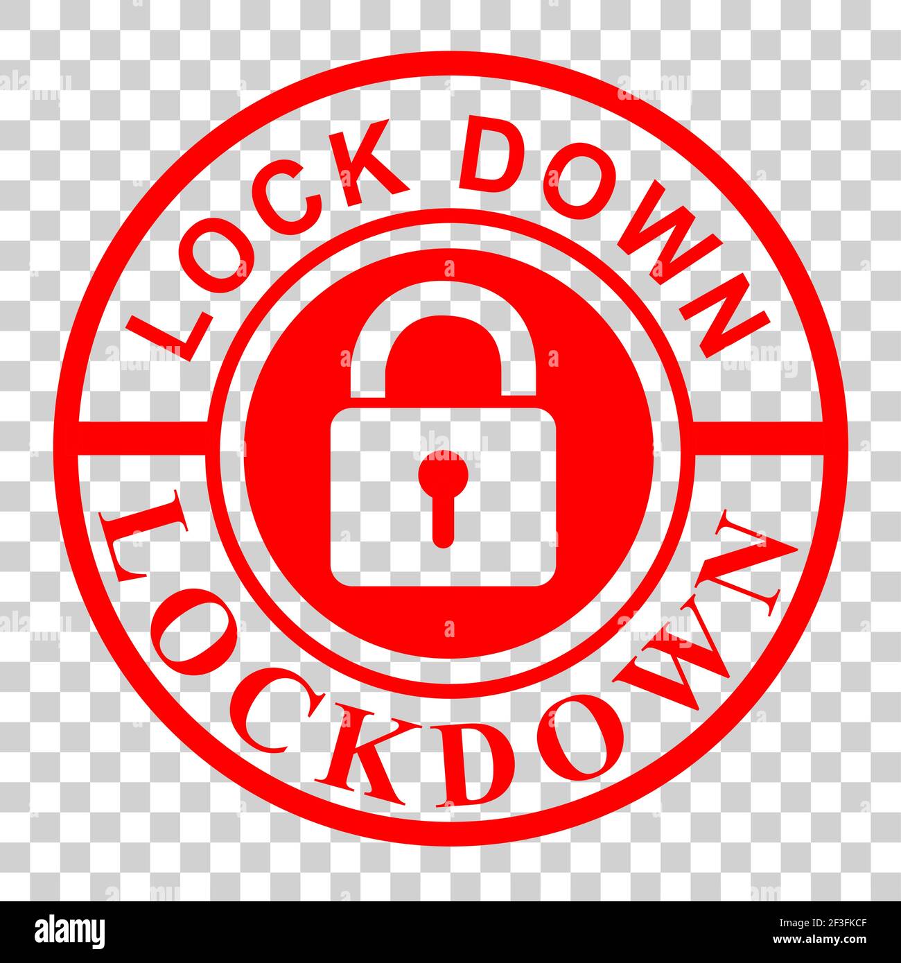 Vector Red Circle Red Rubber Stamp, Lock Down, at transparent effect ...