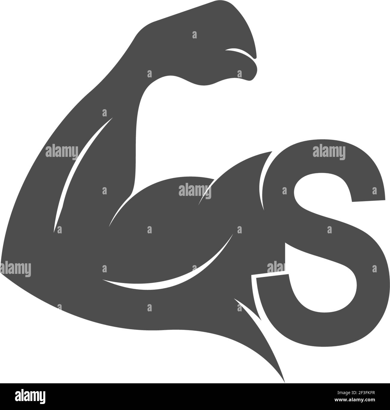 Letter S logo icon with muscle arm design vector illustration Stock ...