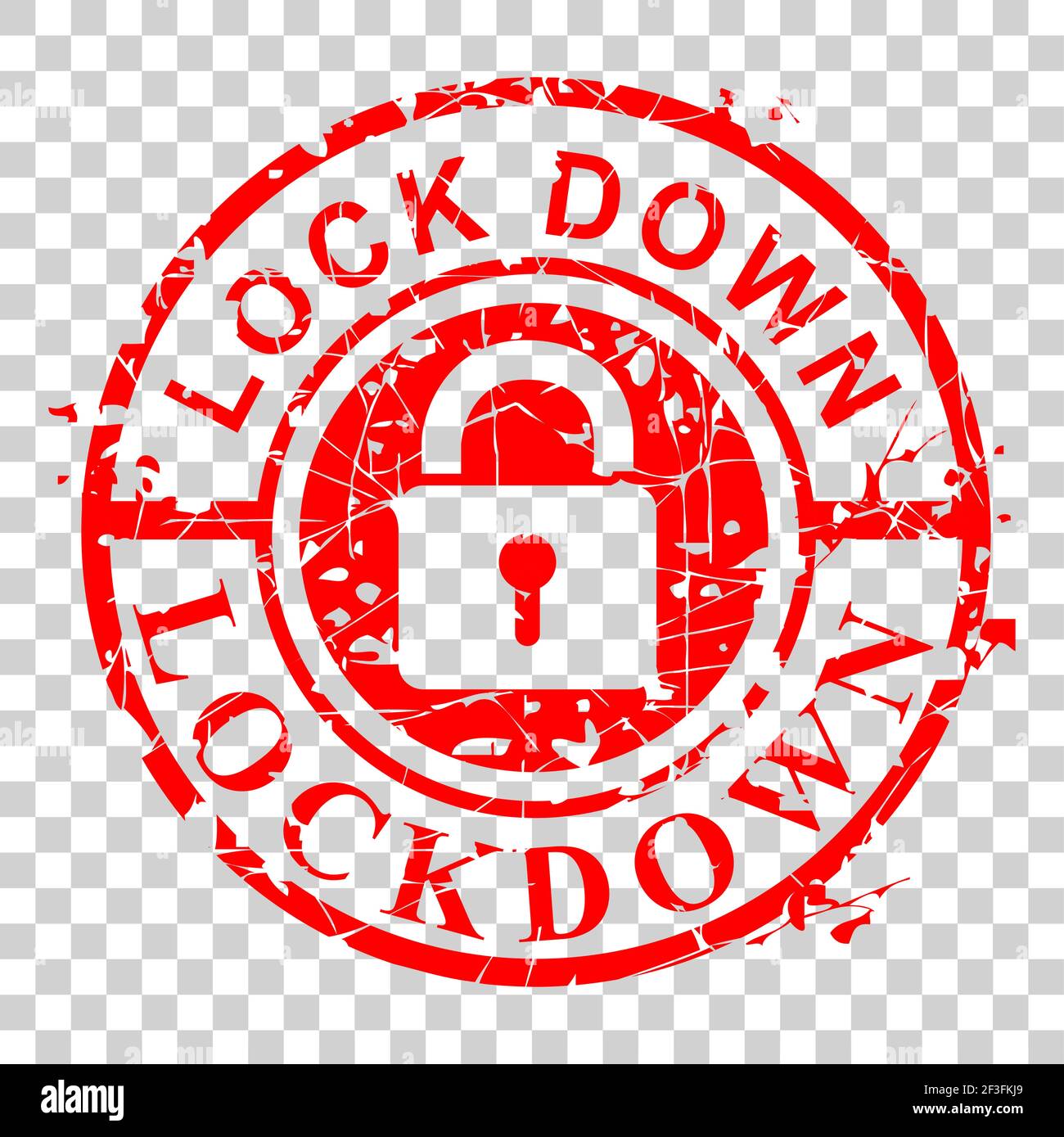 Vector Rust Red Circle Red Rubber Stamp, Lock Down, at transparent ...