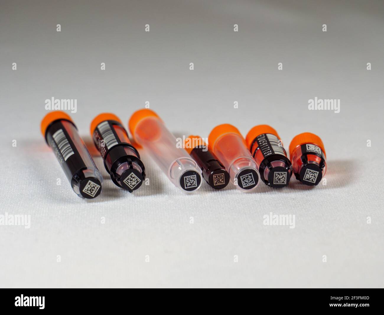 An assortment of jacketed and non-jacketed 2D barcoded biological ...