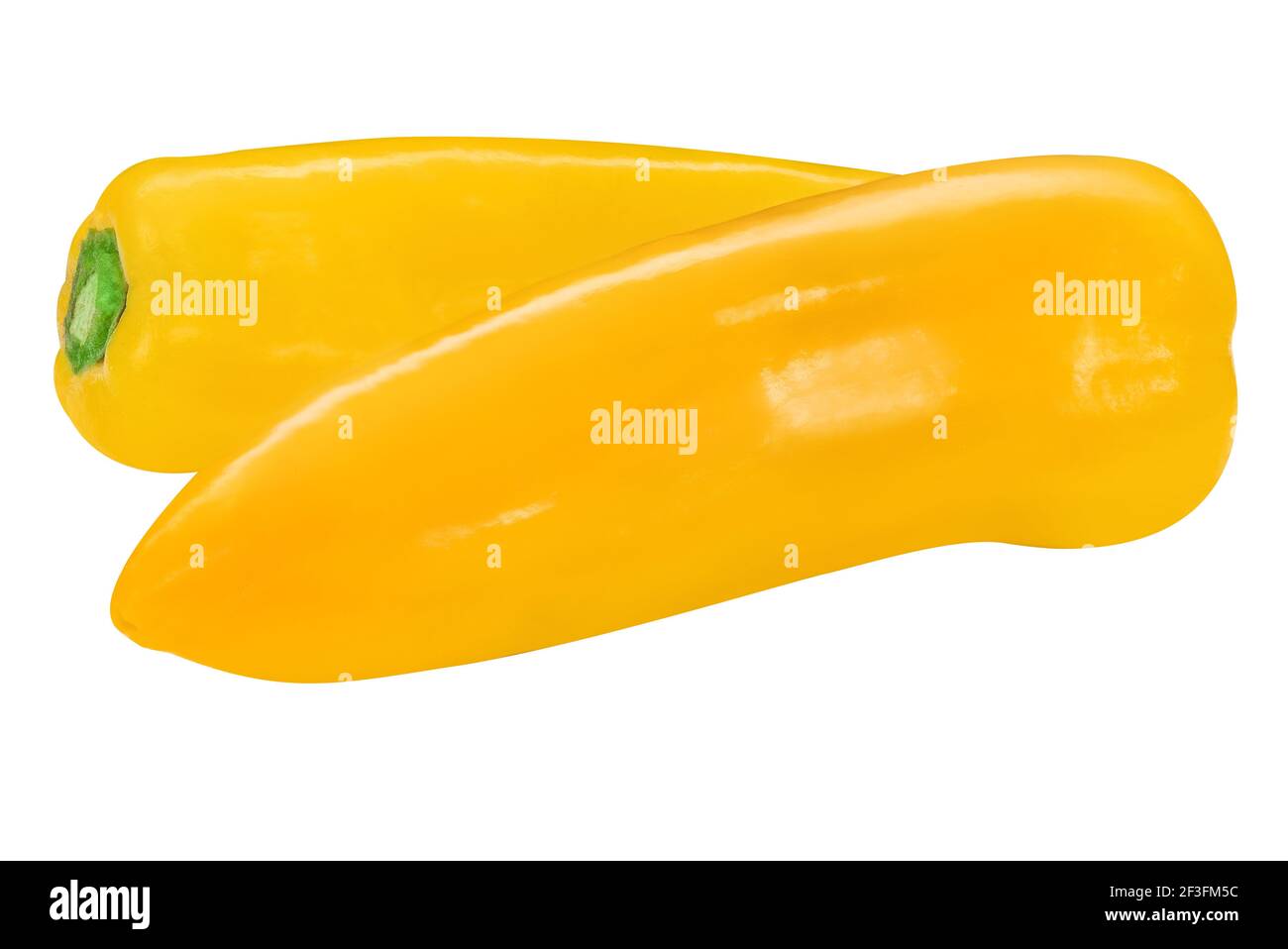 Two yellow pepper ramiro. Peppers on isolated on white background ...