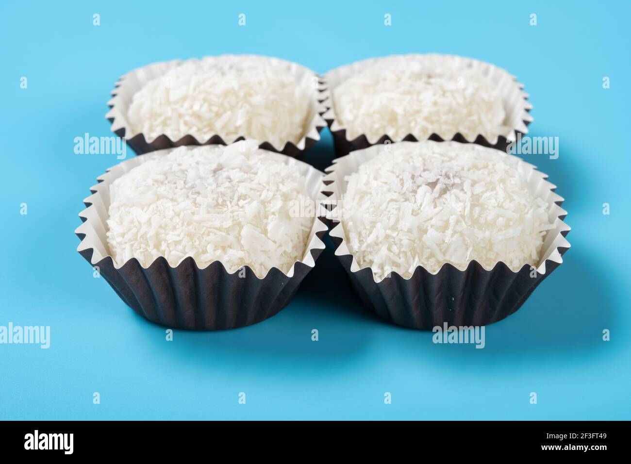 Mochi on a blue background Stock Photo - Alamy