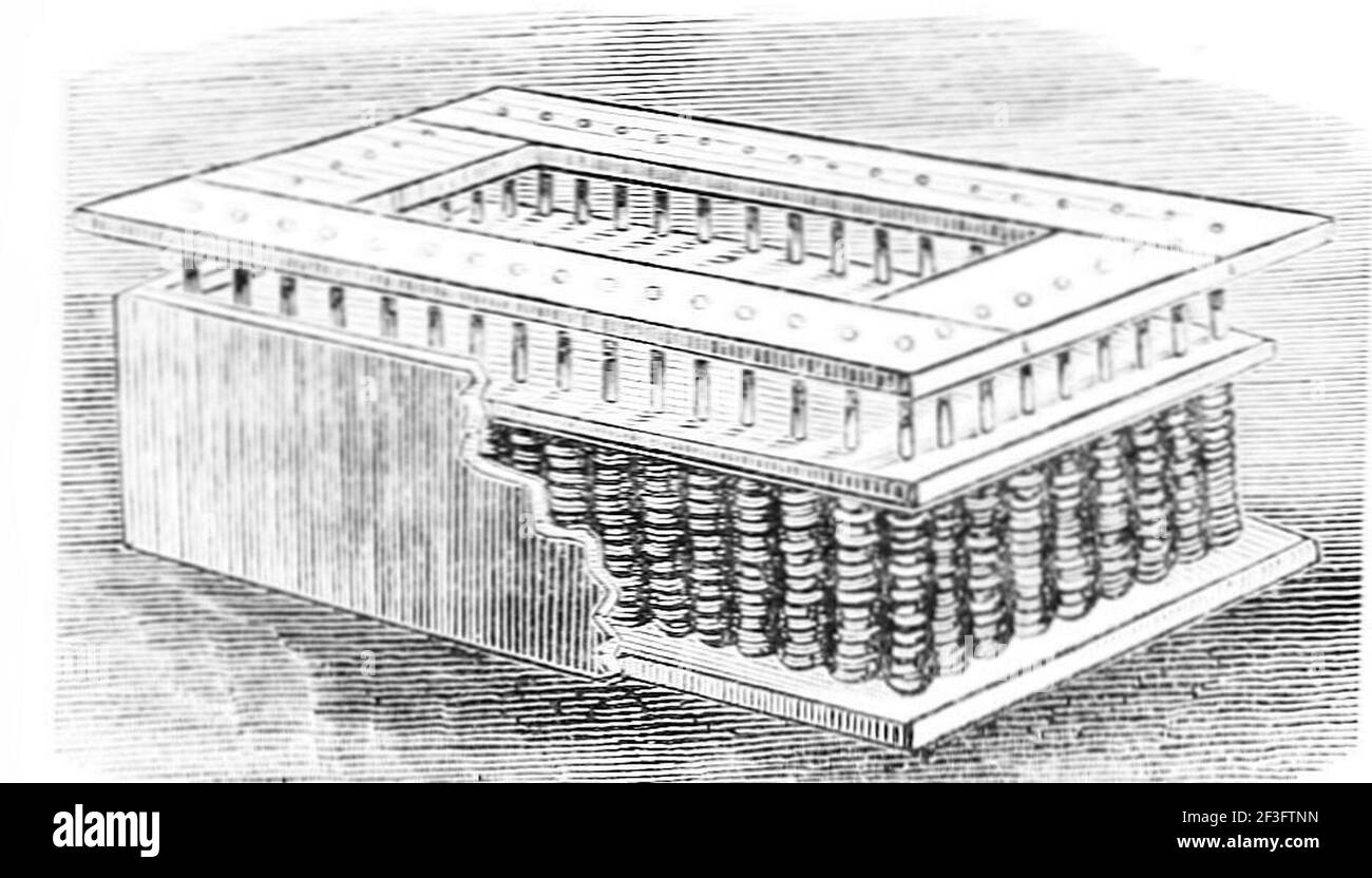 Frame and pins of shot line in faking box Stock Photo - Alamy