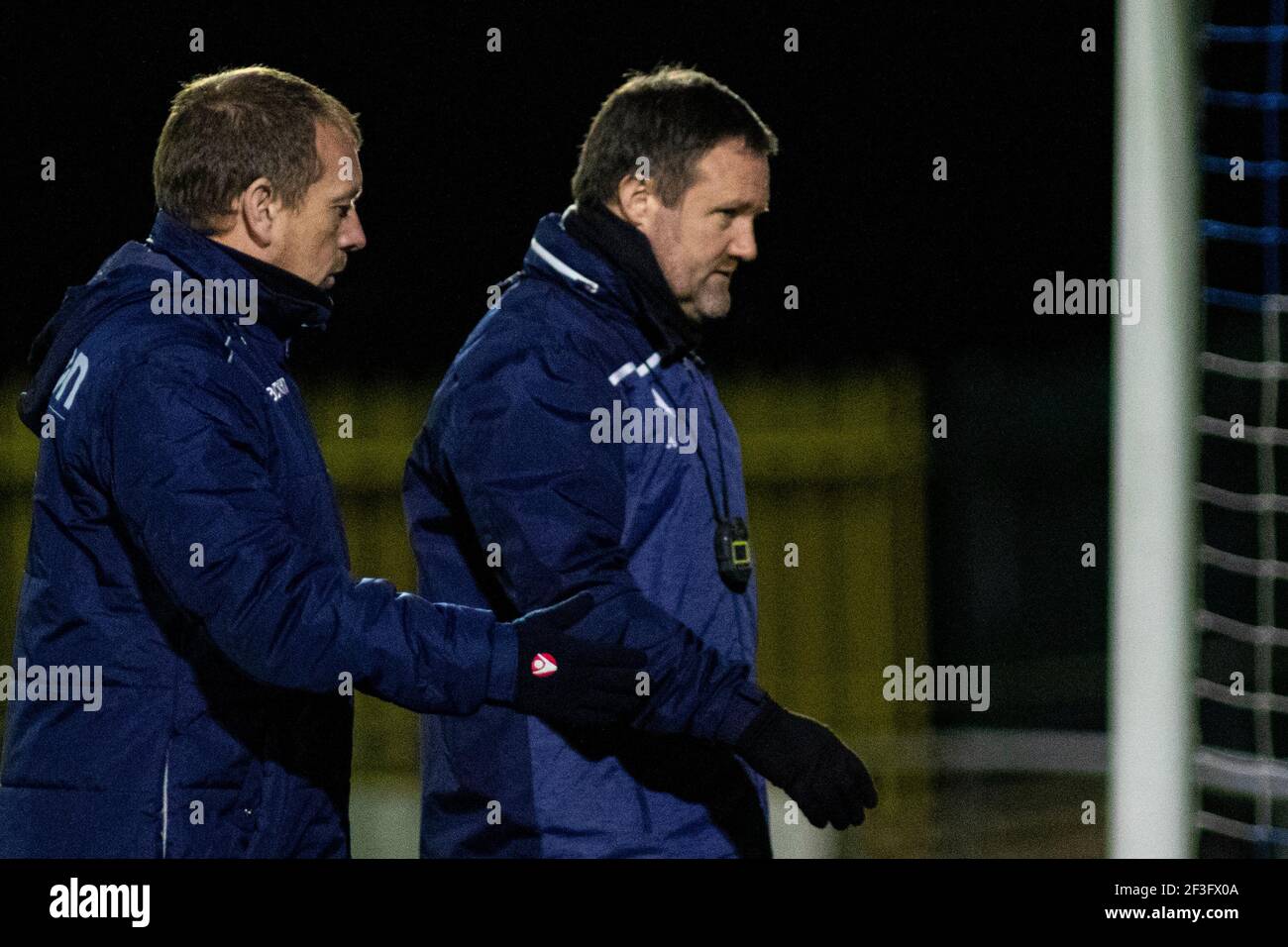Barry Town United manager Gavin Chesterfield during half time Penybont ...